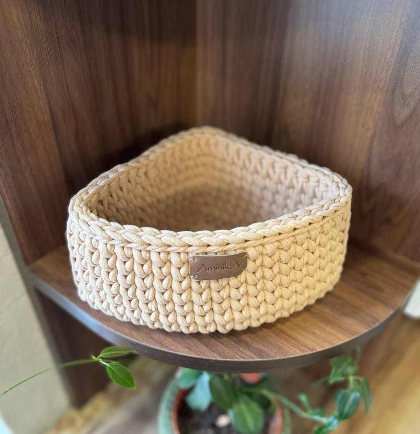 Crochet Corner Shelf Basket, Bathroom Organizer, Entryway Organizer ...