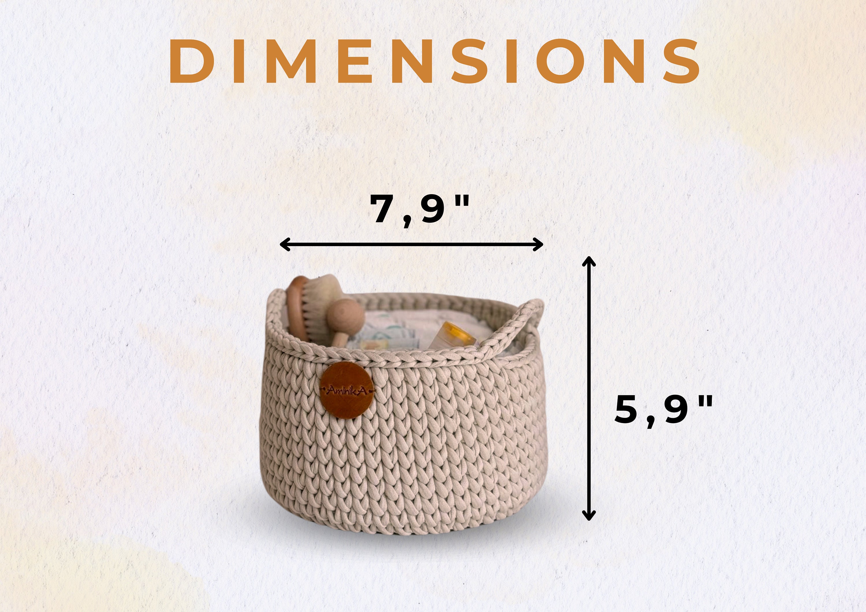 Natural Diaper Caddy Basket, Diaper Bag, Nursery Storage Basket, Baby ...