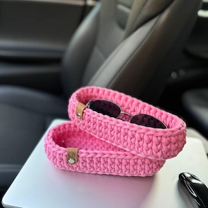 Eyeglass Keeper, Crochet Glass Caddy, Jewelry Storage, Horizontal Auto ...