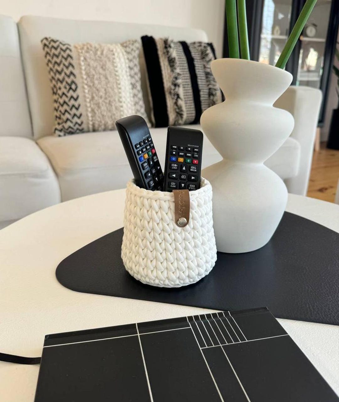 Boho Remote Control Caddy, Nightstand Organizer, Glasses Holder, Small ...