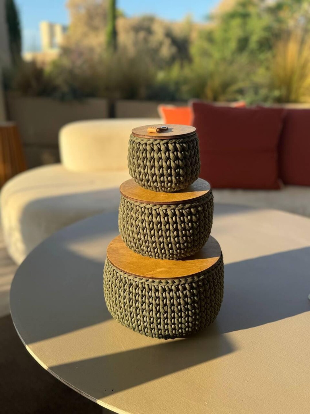 Cute Basket With Lid, Small Round Organizer, Round Basket, Laundry ...