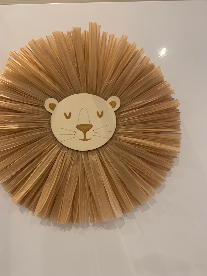 Lion Face Raffia Wall Hanging Safari Jungle Nursery Lion - Etsy
