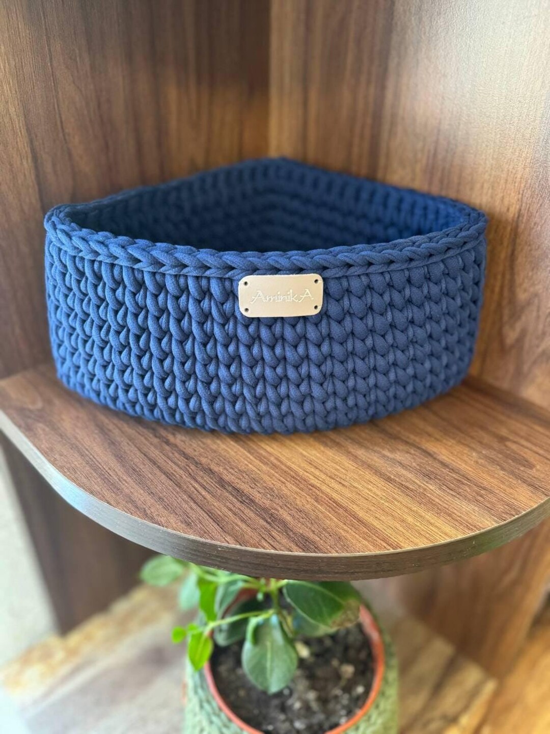 Triangle Corner Basket, Crochet Shelf Basket, Corner Storage, Closet ...