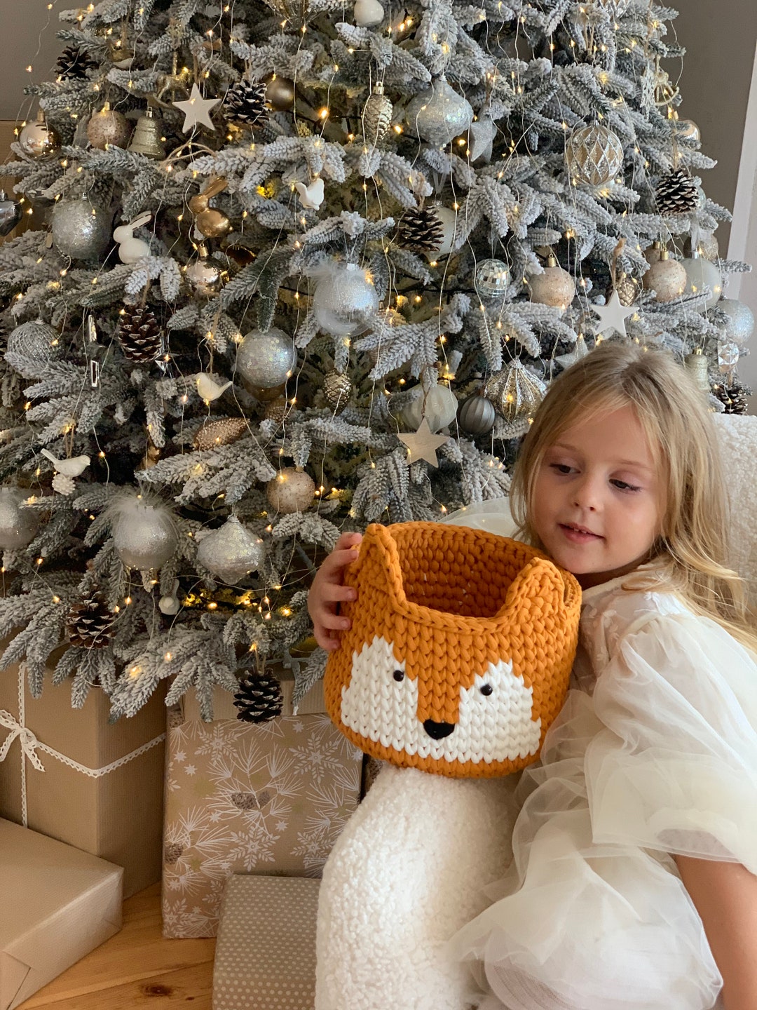 Mustard Fox Basket/crochet Storage Basket/fox Nursery Decor/fox Basket ...