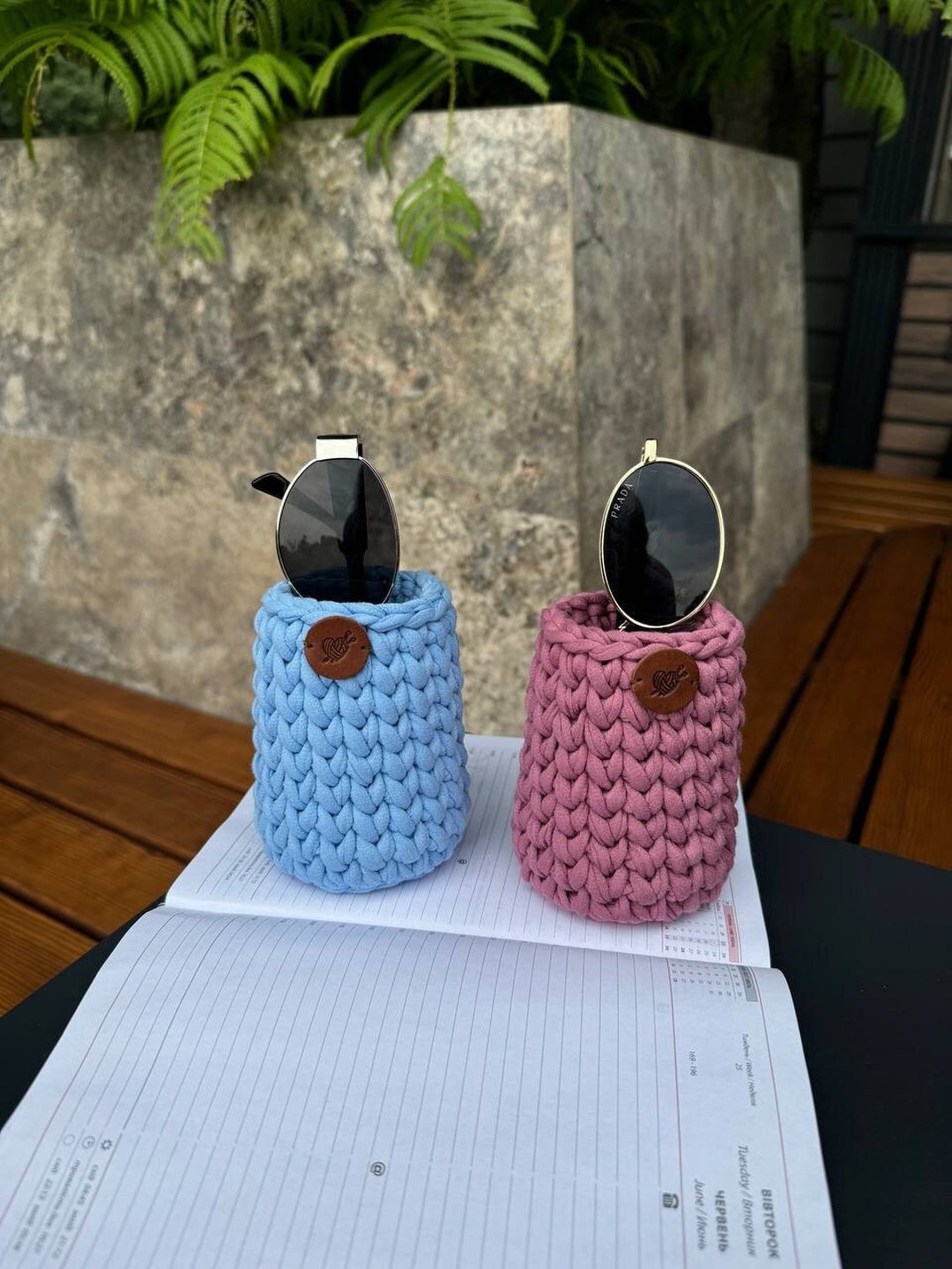 Crochet Single Glasses Holder, Nightstand Eyeglass Keeper, Glasses Tray ...