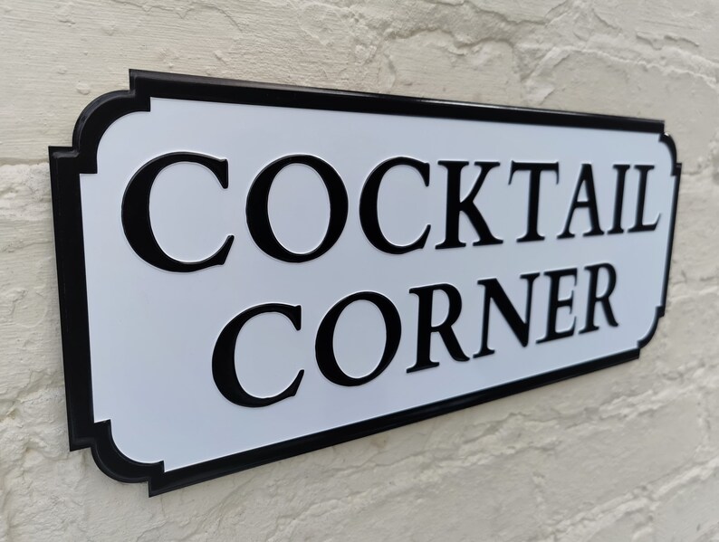 Cocktail Corner Metal Vintage Victorian Style Street Sign 44x18cm ...