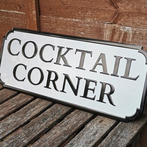 Cocktail Corner Metal Vintage Victorian Style Street Sign 44x18cm ...