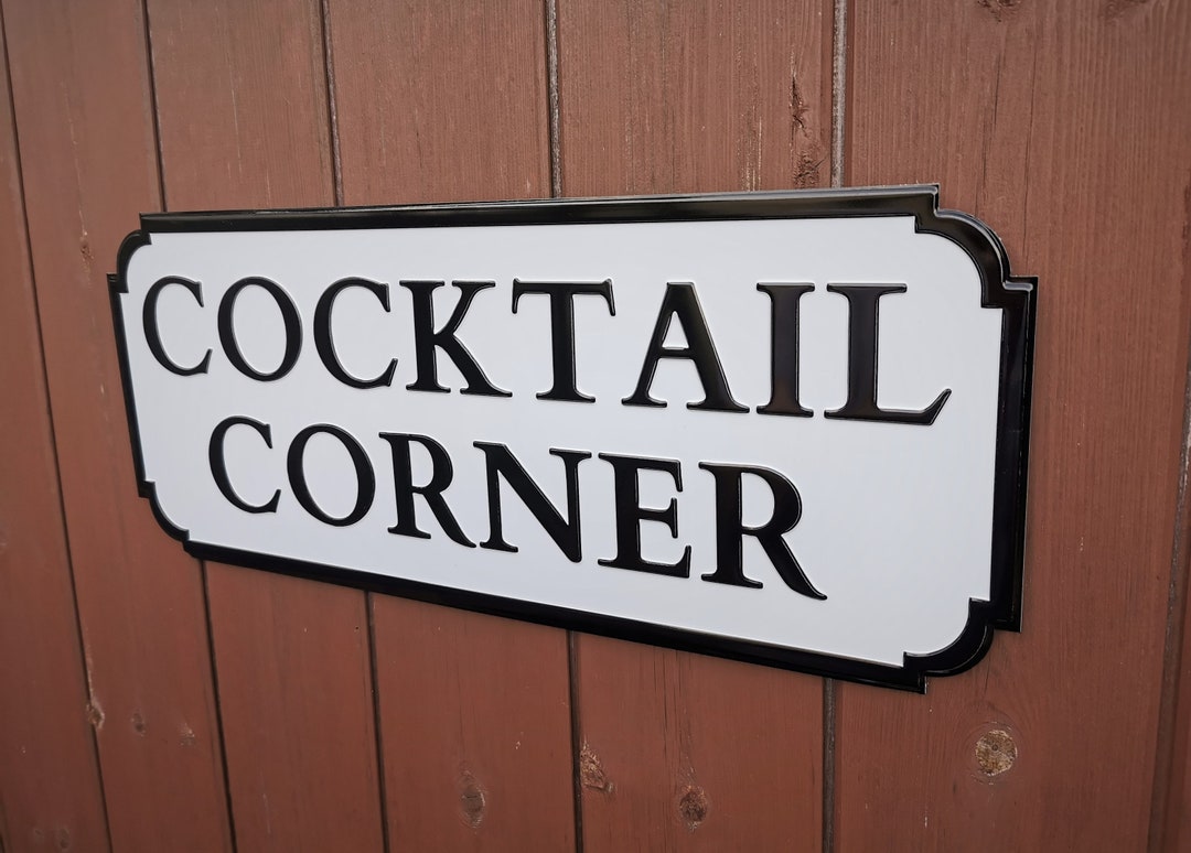 Cocktail Corner Metal Vintage Victorian Style Street Sign 44x18cm ...