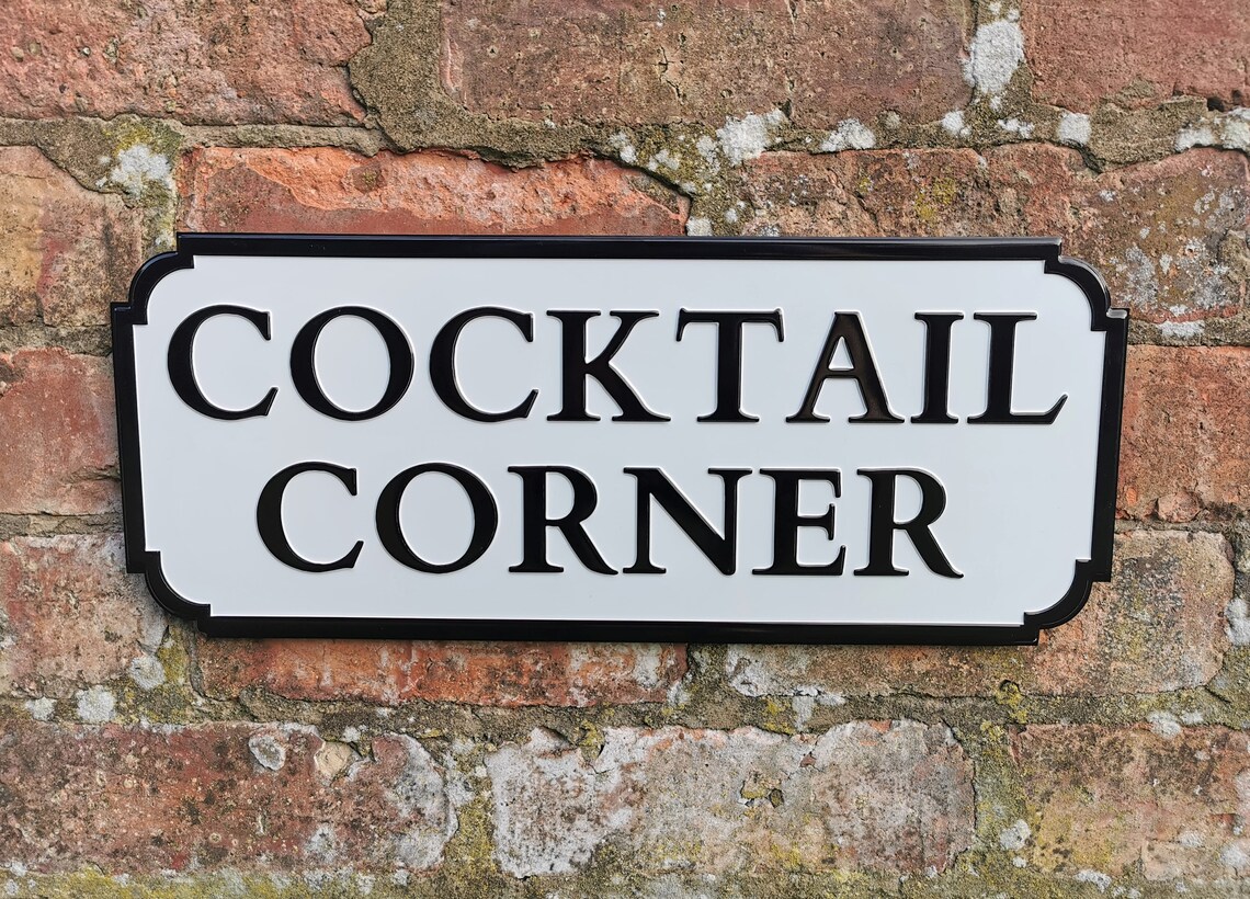 Cocktail Corner Metal Vintage Victorian Style Street Sign - Etsy