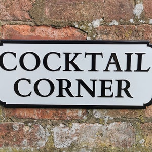 Cocktail Corner Metal Vintage Victorian Style Street Sign 44x18cm ...