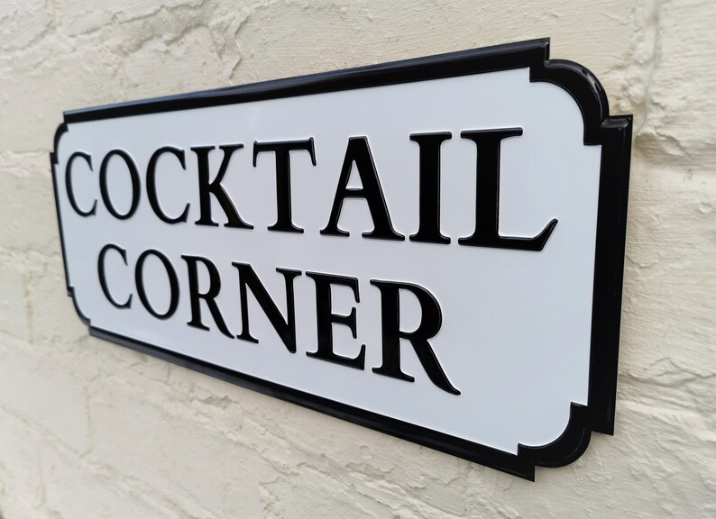 Cocktail Corner Metal Vintage Victorian Style Street Sign 44x18cm ...