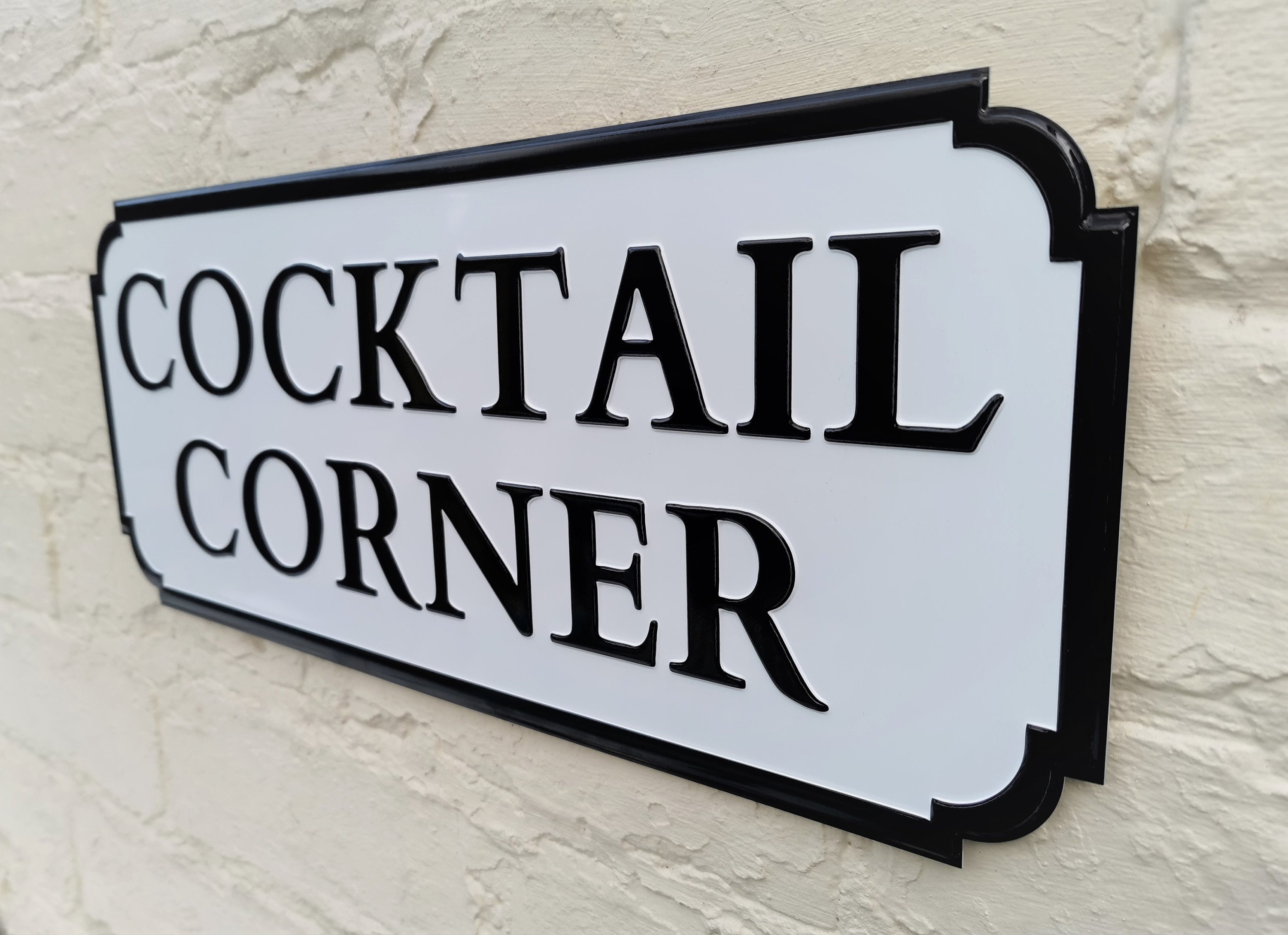 Cocktail Corner Metal Vintage Victorian Style Street Sign 44x18cm ...