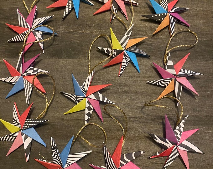 Retro Rainbow Nordic Star Ornaments - Etsy