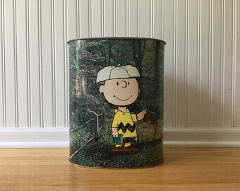 Peanuts Garbage Can - Etsy