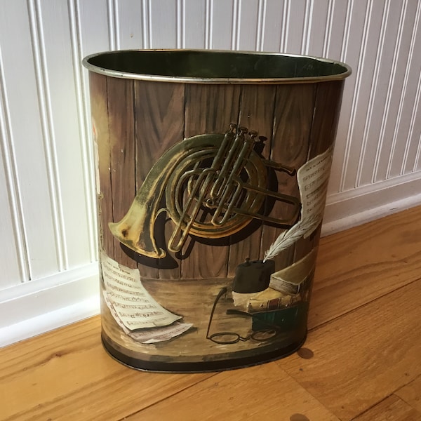 Vintage Trash Can - Etsy