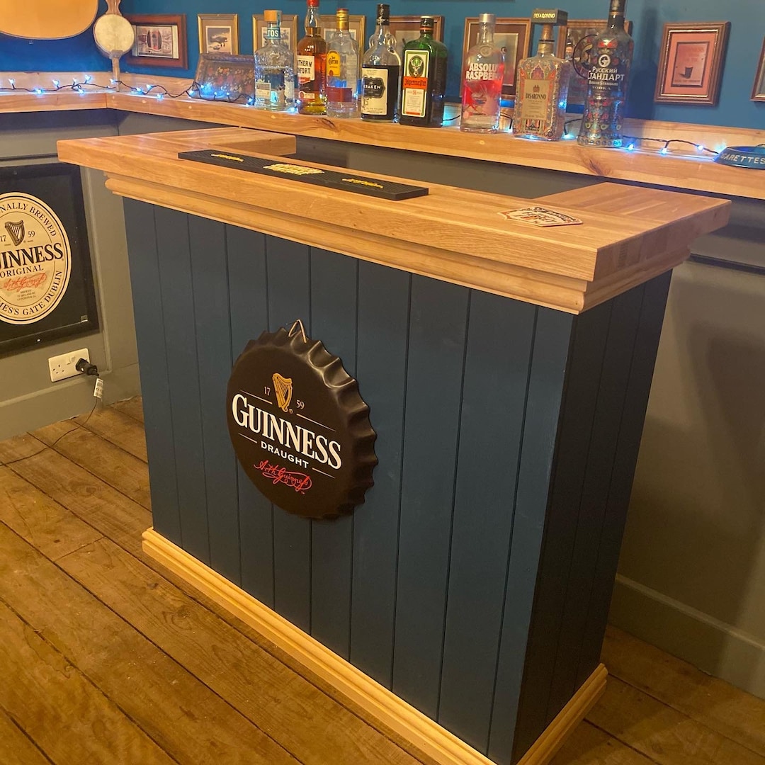 Home Bar, Summerhouse Bar. Solid Oak Bar Top - Etsy