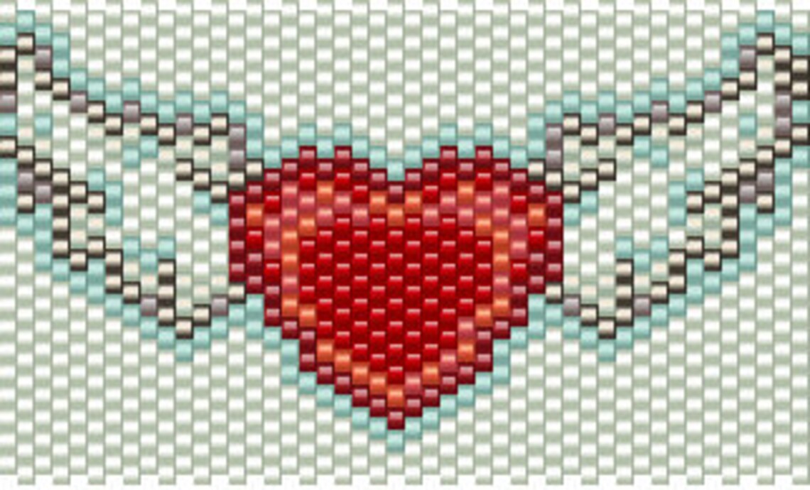 Peyote Stitch Heart Pen Wrap Pen Wrap Pattern Peyote Heart - Etsy
