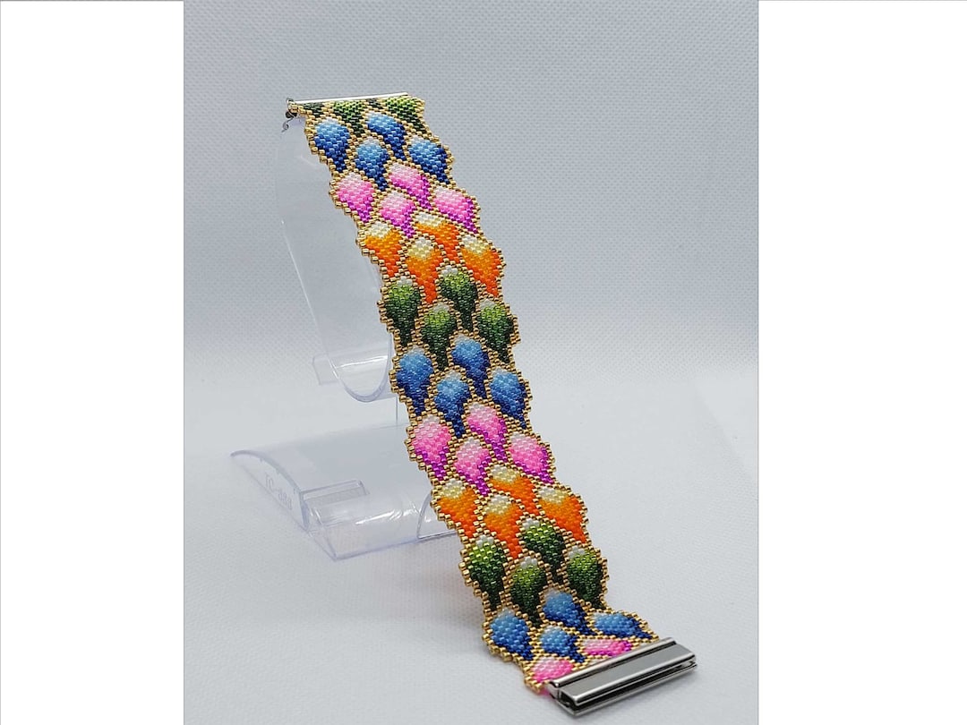 Peyote Bracelet Pattern for Bead Bracelet, Peyote Stitch Bracelet ...