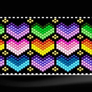 Peyote Stitch Heart Pen Wrap, Pen Wrap Pattern, Peyote Heart Pattern ...