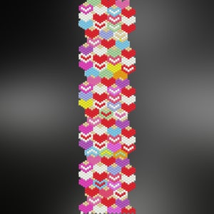 Peyote Pattern for Bead Bracelet, Peyote Bracelet Pattern, Peyote Heart ...