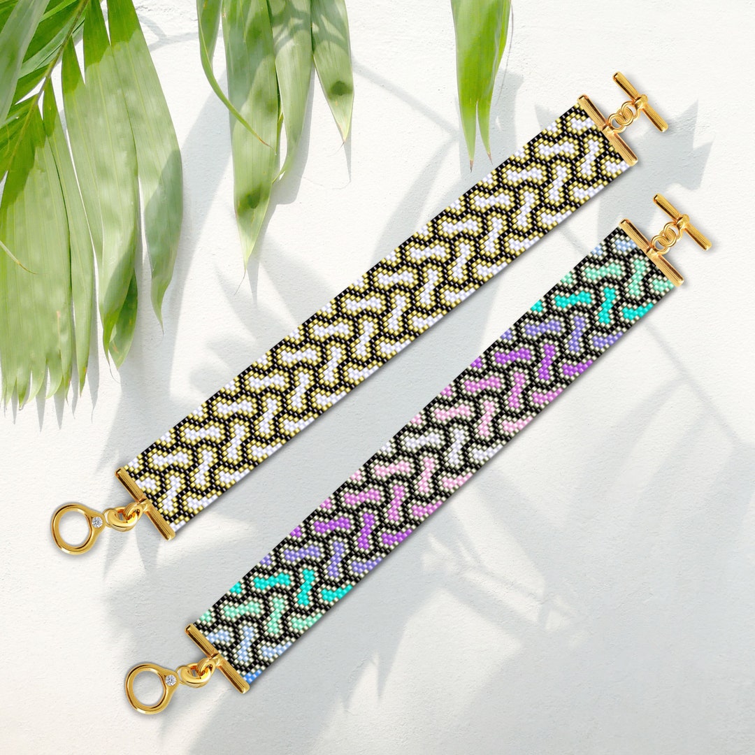 Matching Set Peyote Beaded Bracelet Patterns, Peyote Bracelet Pattern ...