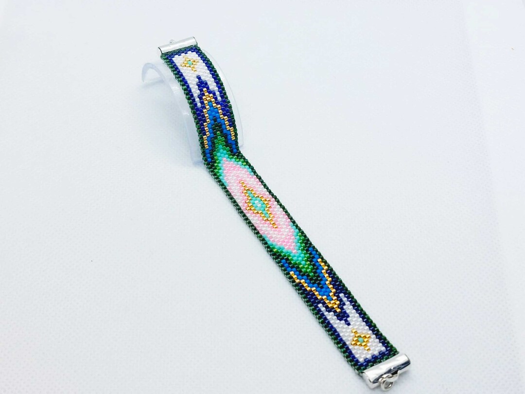 Peyote Beaded Bracelet Pattern, Peyote Pattern, Beaded Cuff Pattern ...