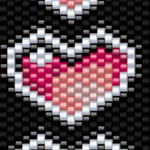 Peyote Heart Bracelet Pattern, Peyote Bracelet Pattern Kit, Heart Bead ...