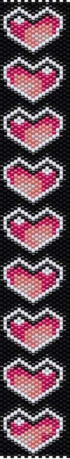 Peyote Heart Bracelet Pattern, Peyote Bracelet Pattern Kit, Heart Bead ...