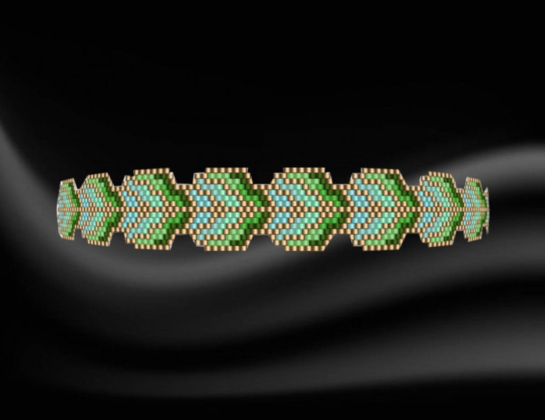 Seed Bead Bracelet Pattern Download, Leaf Nature Bracelet Pattern Pdf ...