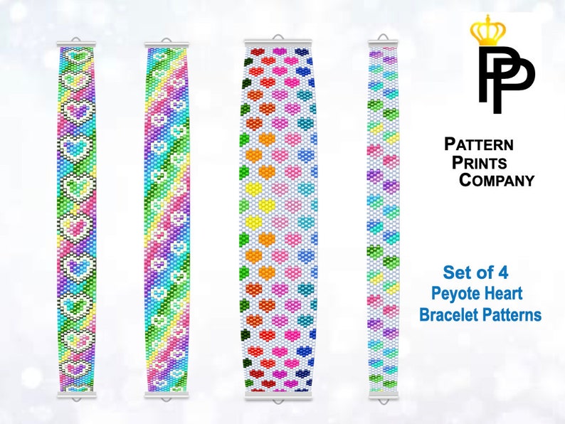Peyote Heart Bracelet Pattern Peyote Bracelet Pattern Kit | Etsy
