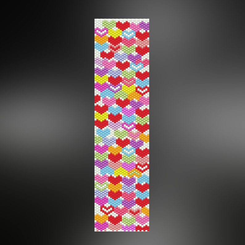 Peyote Pattern for Bead Bracelet, Peyote Bracelet Pattern, Peyote Heart ...