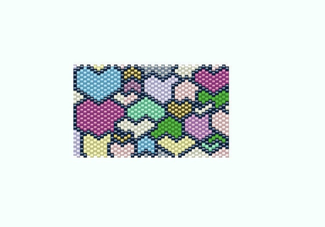 Heart Beaded Pen Wrap Pattern, Peyote Pen Wrap Pattern, Peyote Heart ...