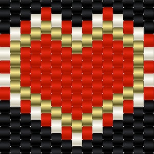 Hearts Valentine Peyote Heart Bracelet Pattern, Peyote Hearts, Heart ...