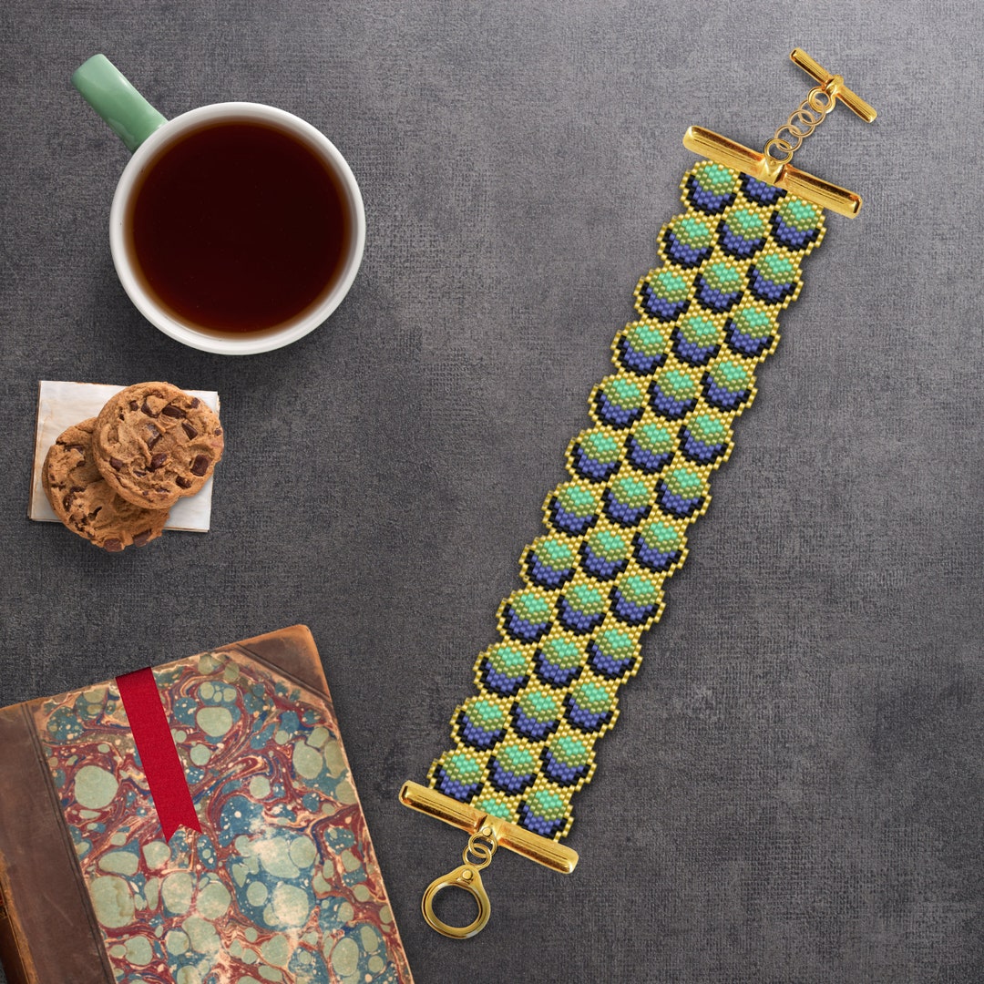 Peyote Bracelet Pattern for Bead Bracelet, Peyote Stitch Bracelet ...