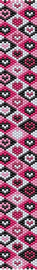 Peyote Heart Bracelet Pattern, Peyote Bracelet Pattern Kit, Heart Bead ...