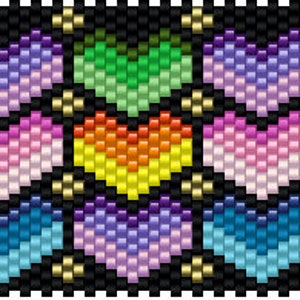 Peyote Stitch Heart Pen Wrap, Pen Wrap Pattern, Peyote Heart Pattern ...