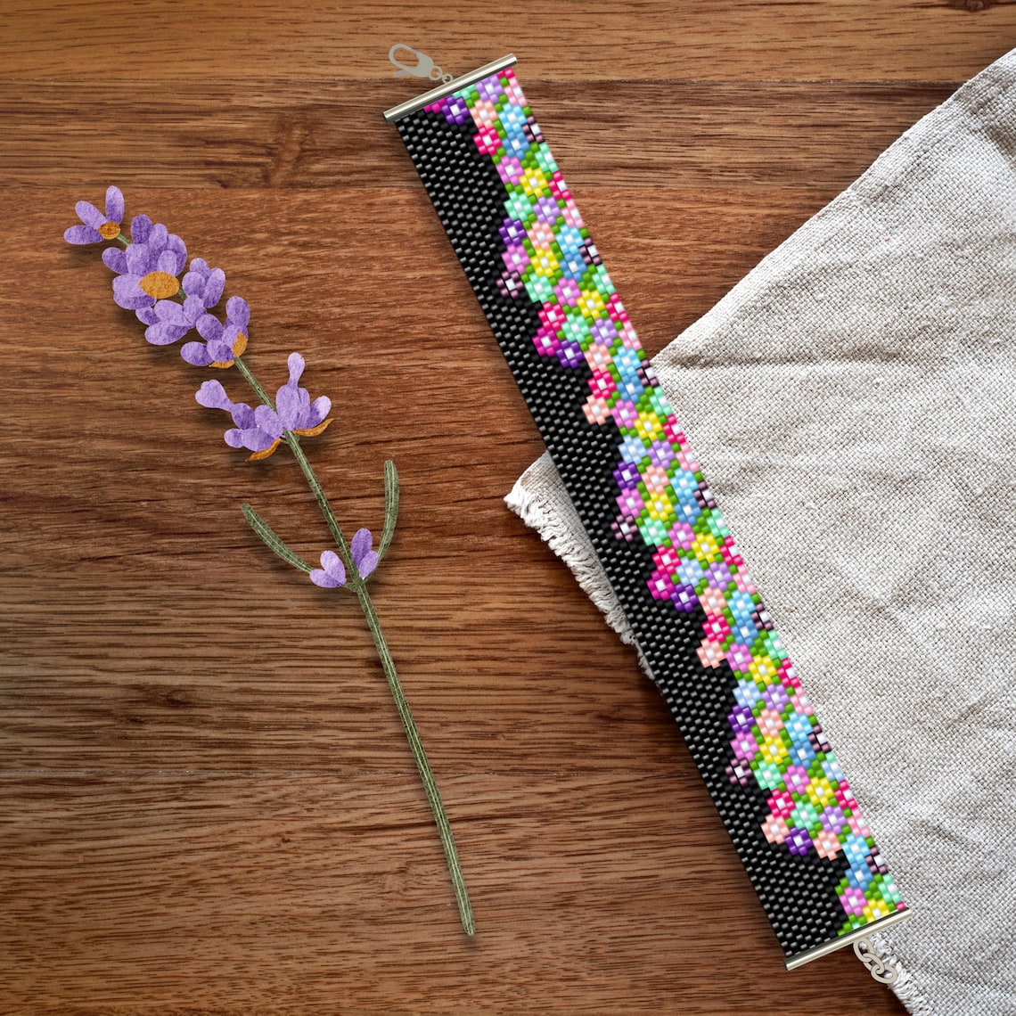 Flower Peyote Bracelet Pattern, Peyote Flower Bracelet Pattern, Peyote ...