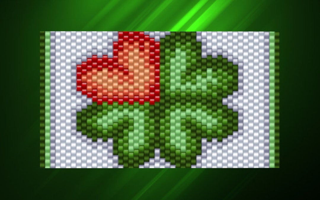 Peyote Stitch Heart Pen Wrap, Pen Wrap Pattern, Peyote Heart Pattern ...