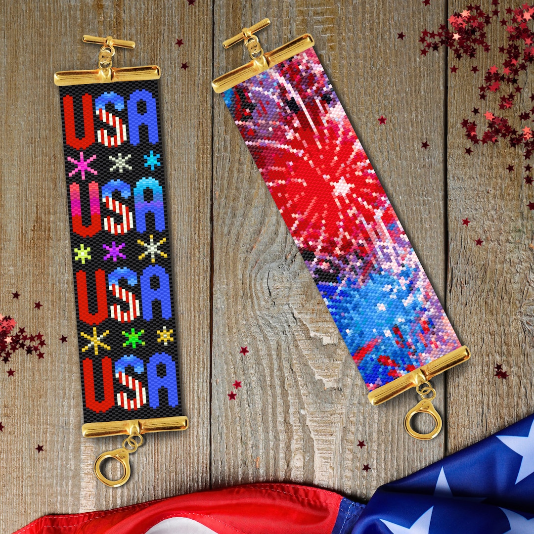 Fireworks Bracelet Peyote Pattern, Peyote Fireworks Bracelet Pattern ...