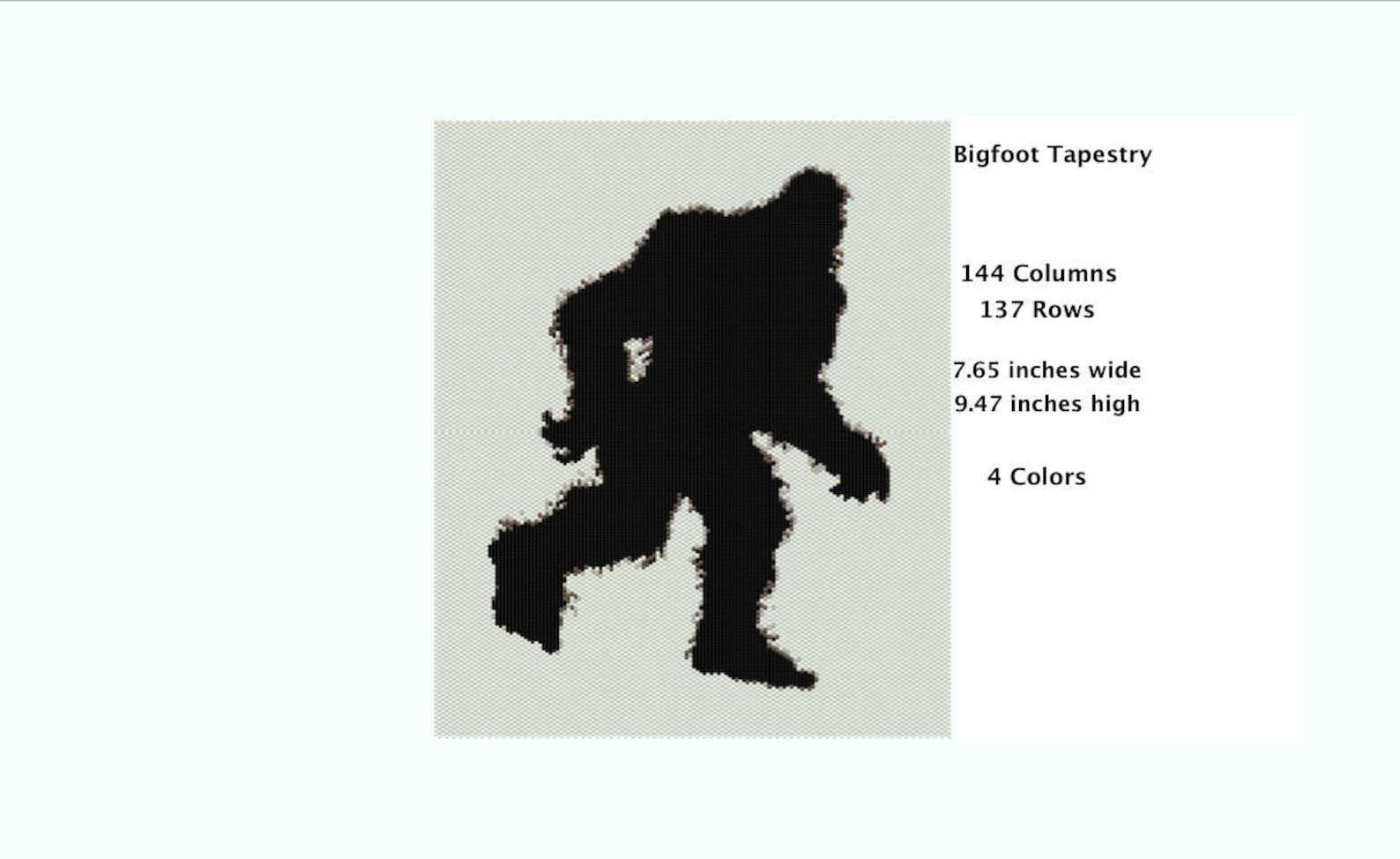 Peyoted Beaded Tapestry Pattern, Bigfoot Bead Pattern, Sasquatch Bead ...
