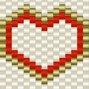 Hearts Valentine Peyote Heart Bracelet Pattern, Peyote Hearts, Heart ...