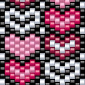 Peyote Heart Bracelet Pattern, Peyote Bracelet Pattern Kit, Heart Bead ...