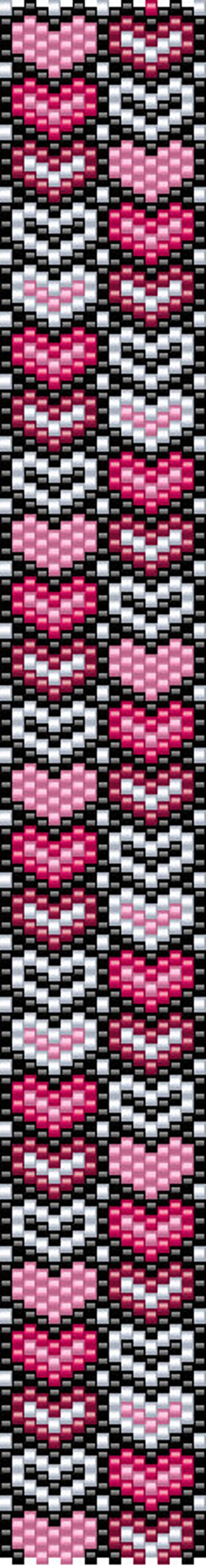 Peyote Heart Bracelet Pattern, Peyote Bracelet Pattern Kit, Heart Bead ...