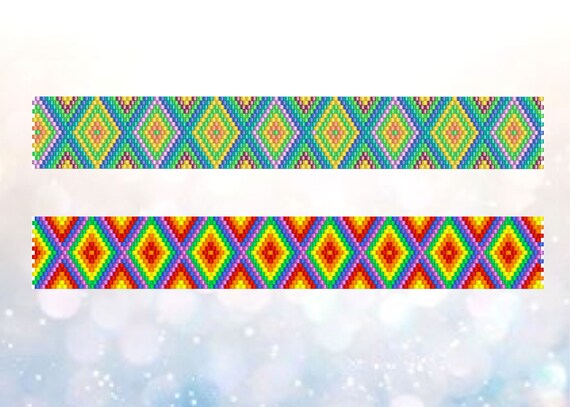 Peyote Bead Pattern Bead Bracelet Pattern Peyote Stitch - Etsy