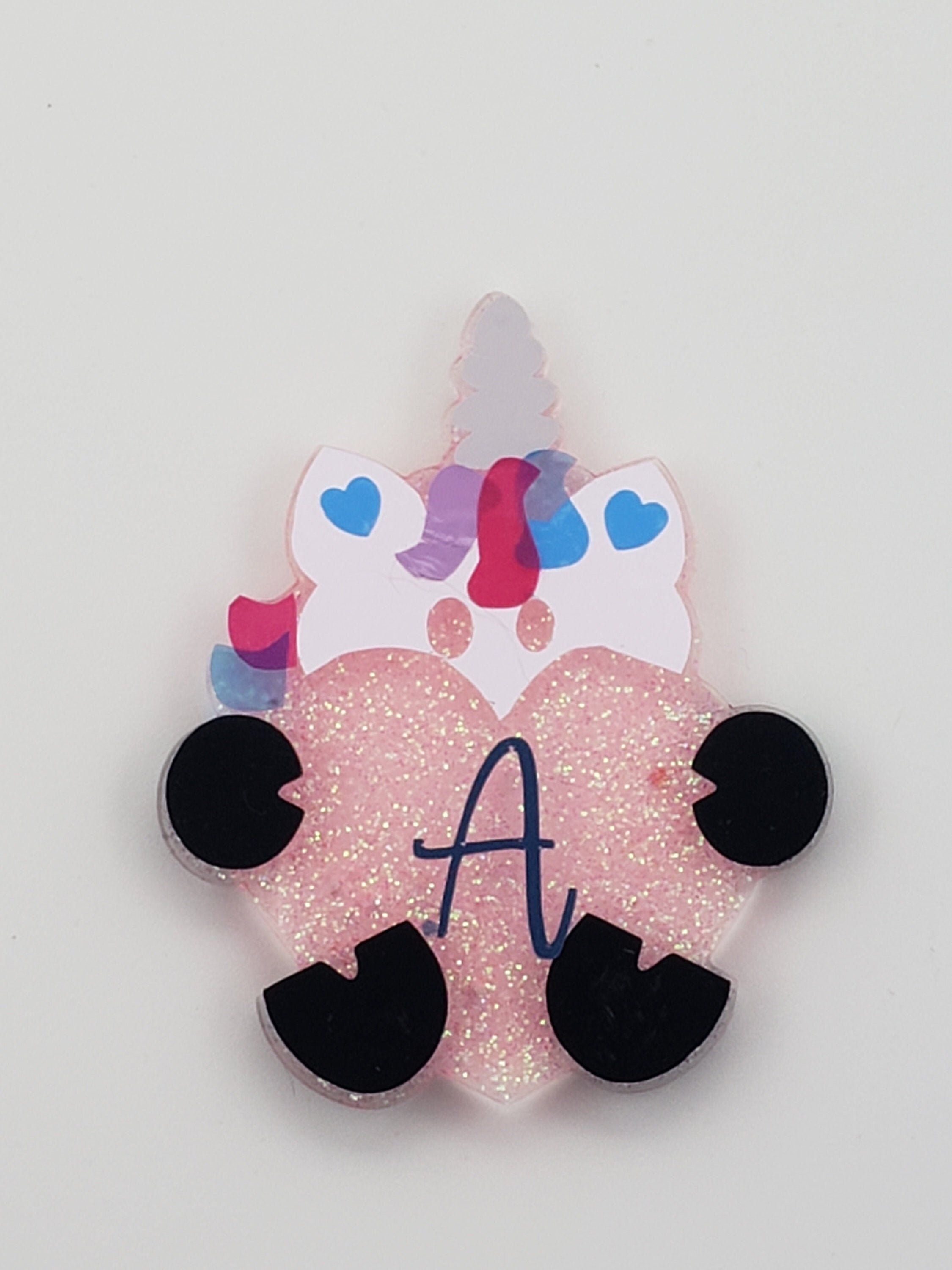 Customizable and Interchangeable Unicorn with Heart Badge Reel | Etsy