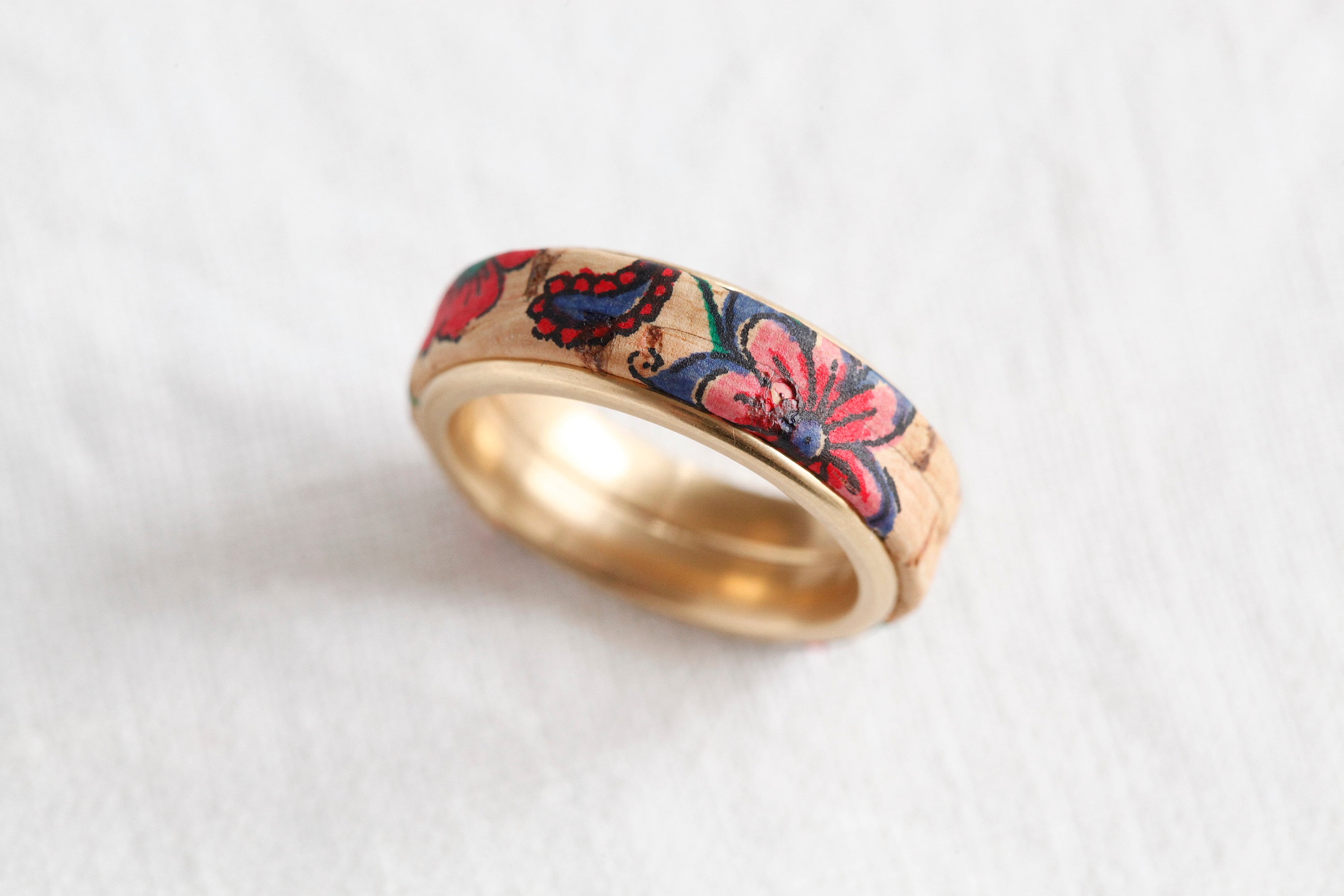 Cork Rings fleur in Stainless Steel Gold or - Etsy Ireland