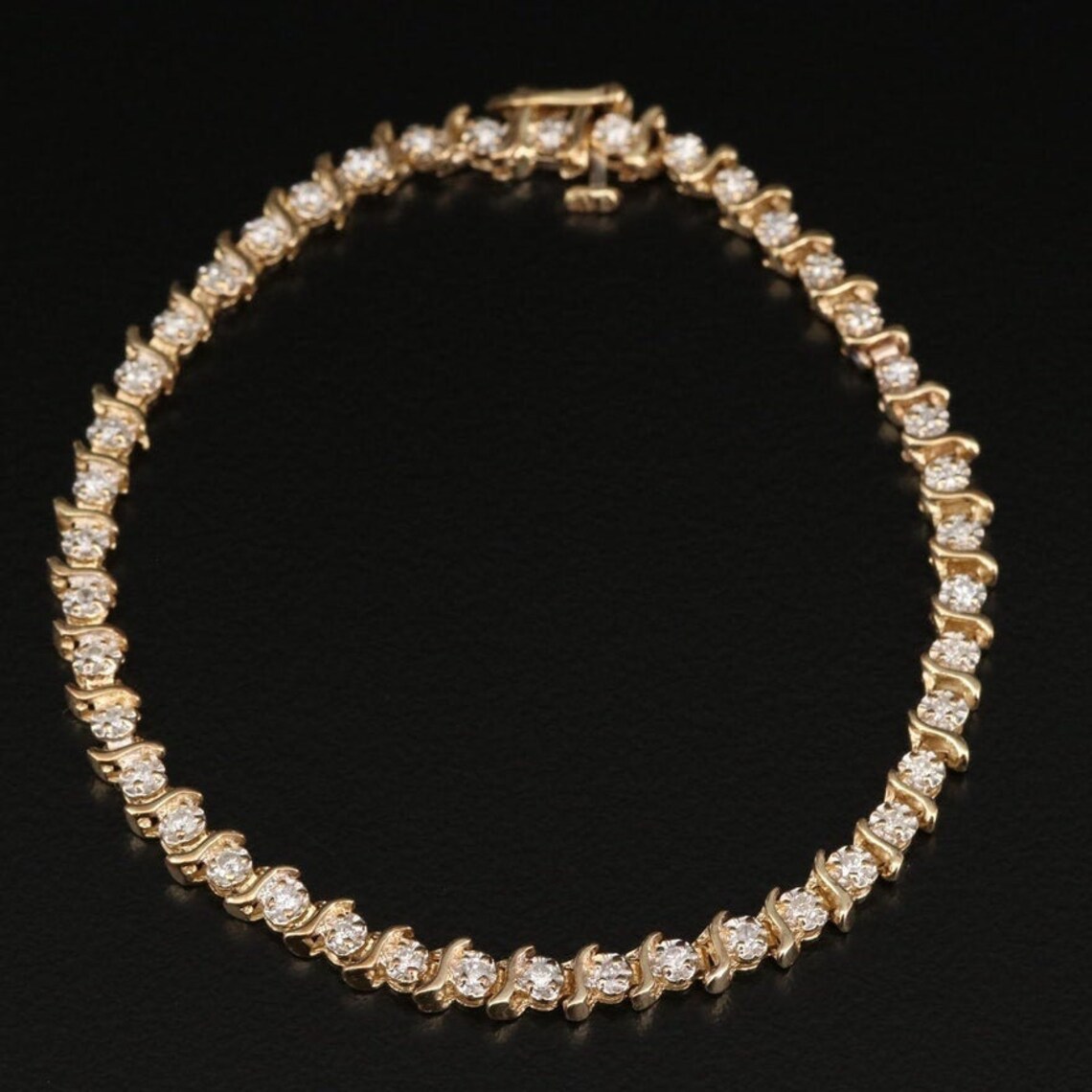 Diamant & 14K gold Tennis Armband /Diamond Linie Armband | Etsy