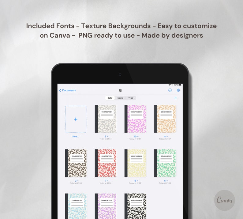 Digital Notebook Cover Composition Book - Etsy