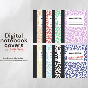 Digital Notebook Cover Composition Book - Etsy
