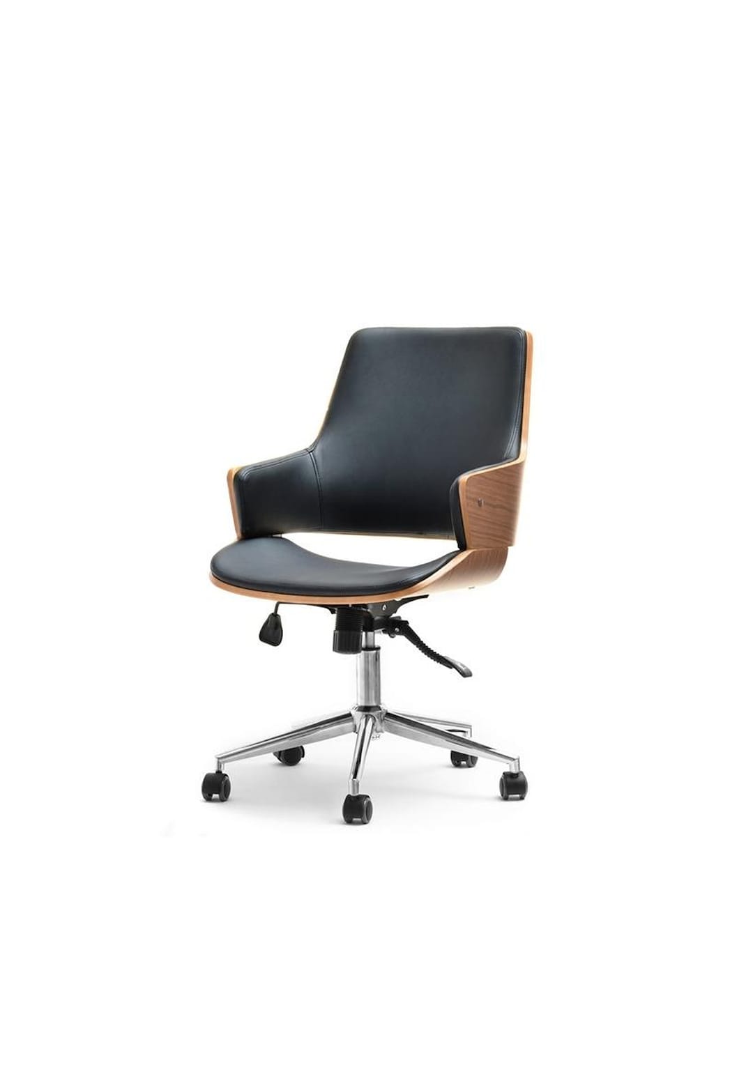 NEW Retro Scandi Designer Office Desk Executive Swivel Chair in Black ...